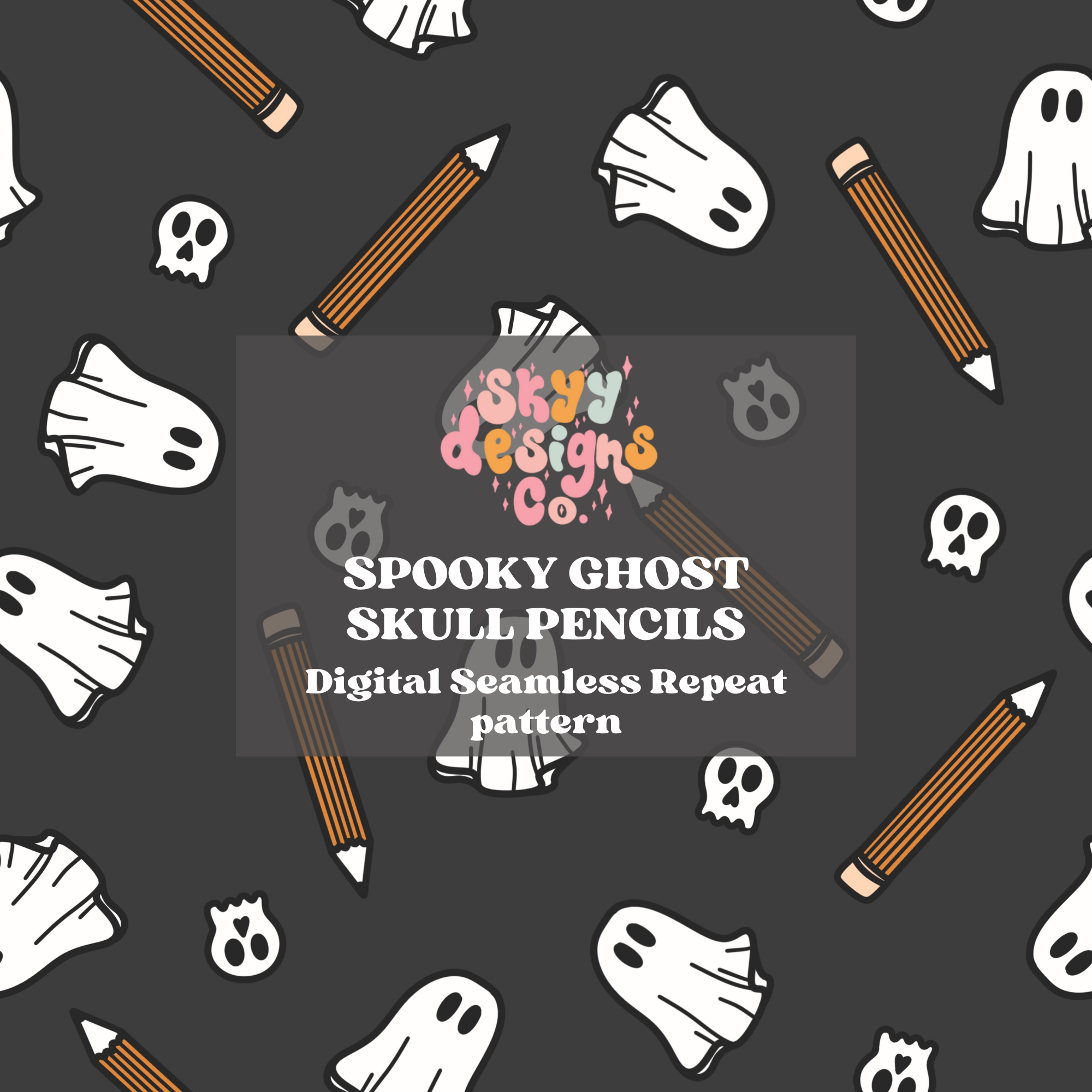 Ghost Skull Pencils Seamless Pattern – Skyy Designs Co.