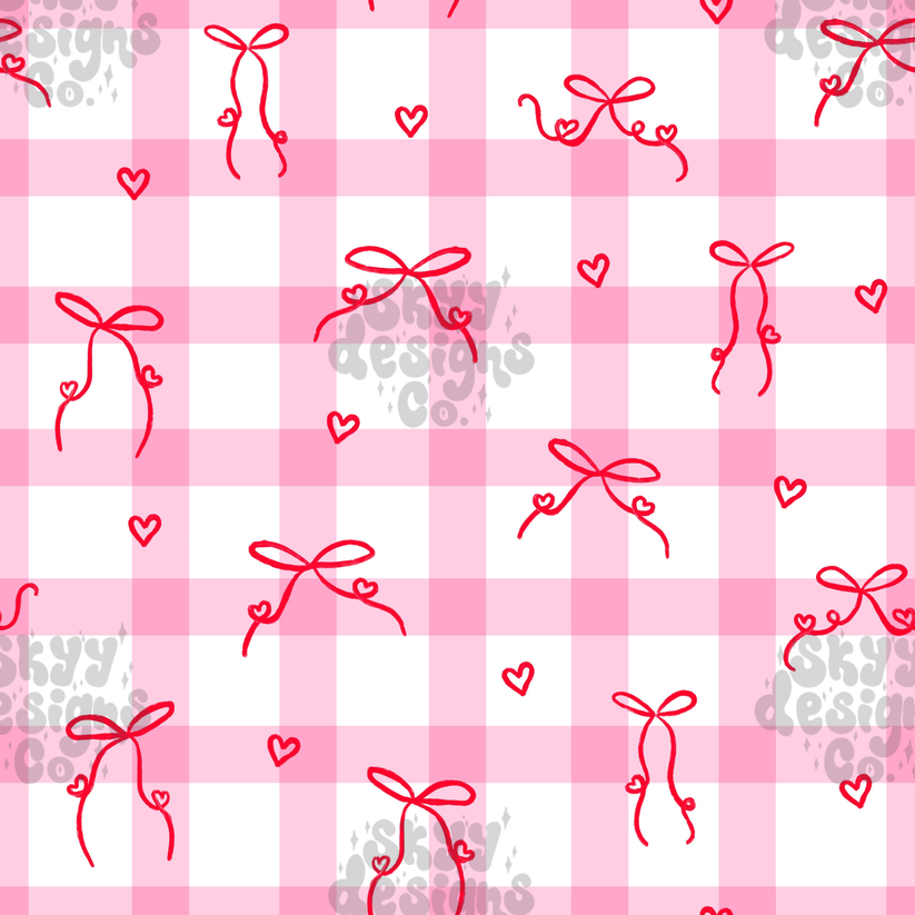 Valentine Gingham Heart Bows – Skyy Designs Co.