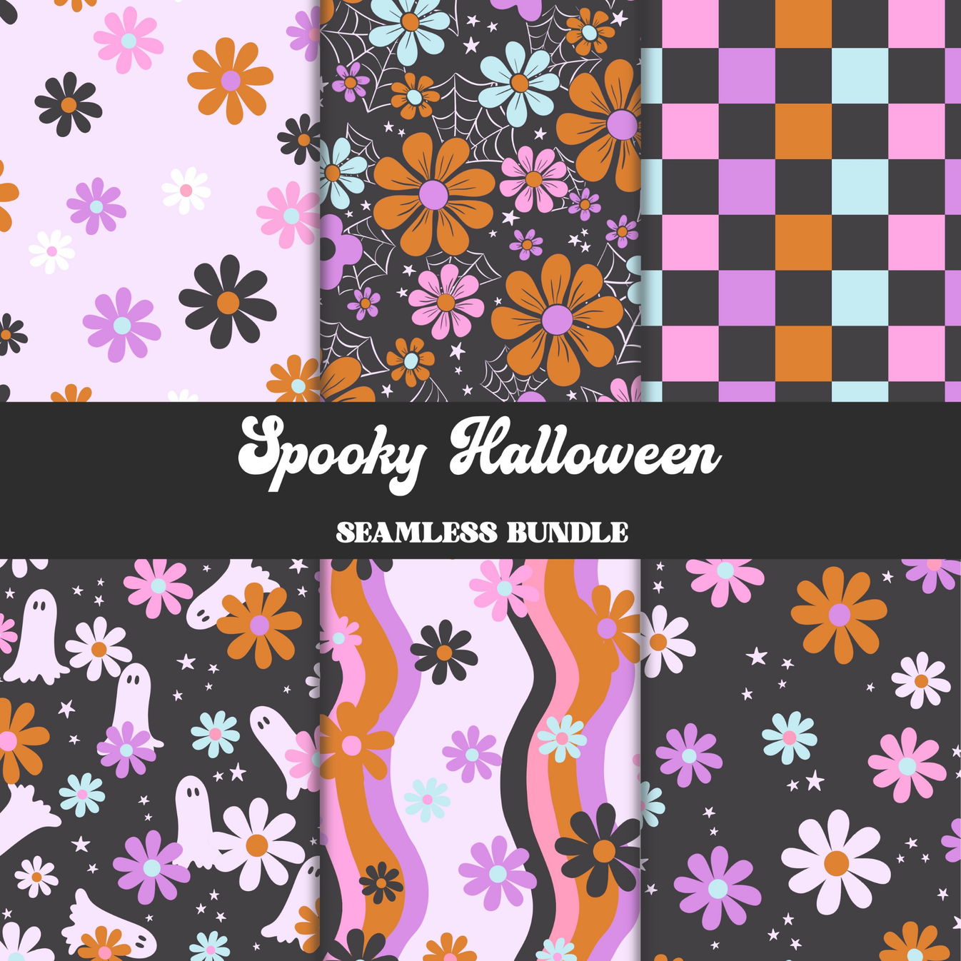 Spooky Halloween Seamless Pattern Bundle | Instant Download – Skyy ...