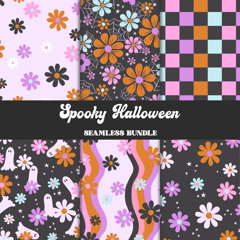 Spooky Halloween Seamless Pattern Bundle | Instant Download – Skyy ...