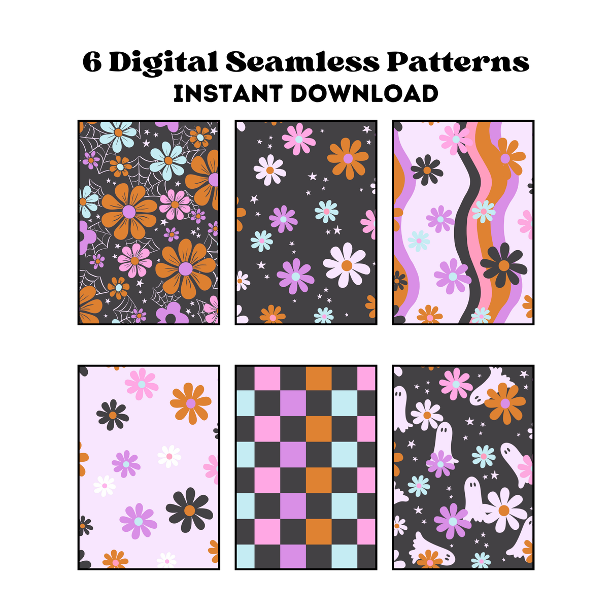 Spooky Halloween Seamless Pattern Bundle | Instant Download – Skyy ...